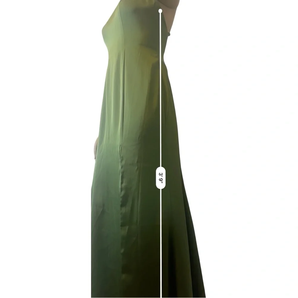 Azazie | Dresses | Azazie Olive Green Sleeveless Maxi Dress | Poshmark